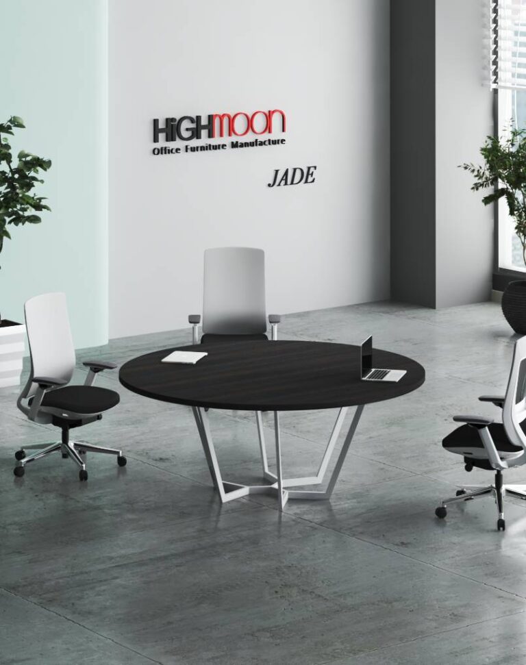 Jade Round Meeting Table (White) | Highmoon.ae
