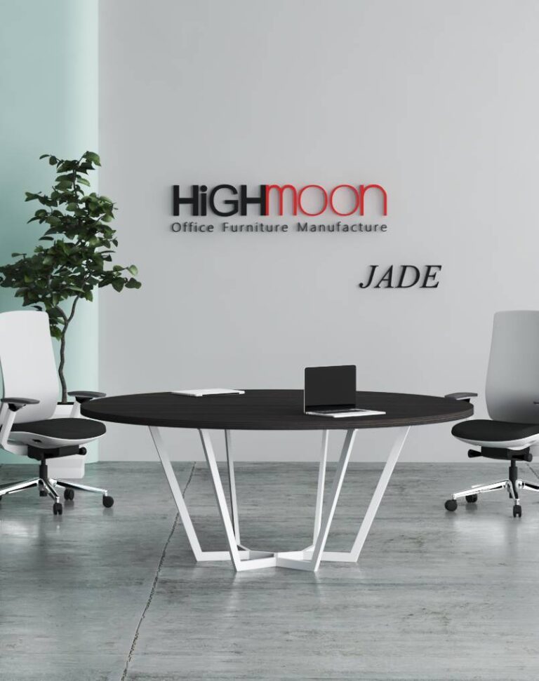 Jade Round Meeting Table (White) | Highmoon.ae