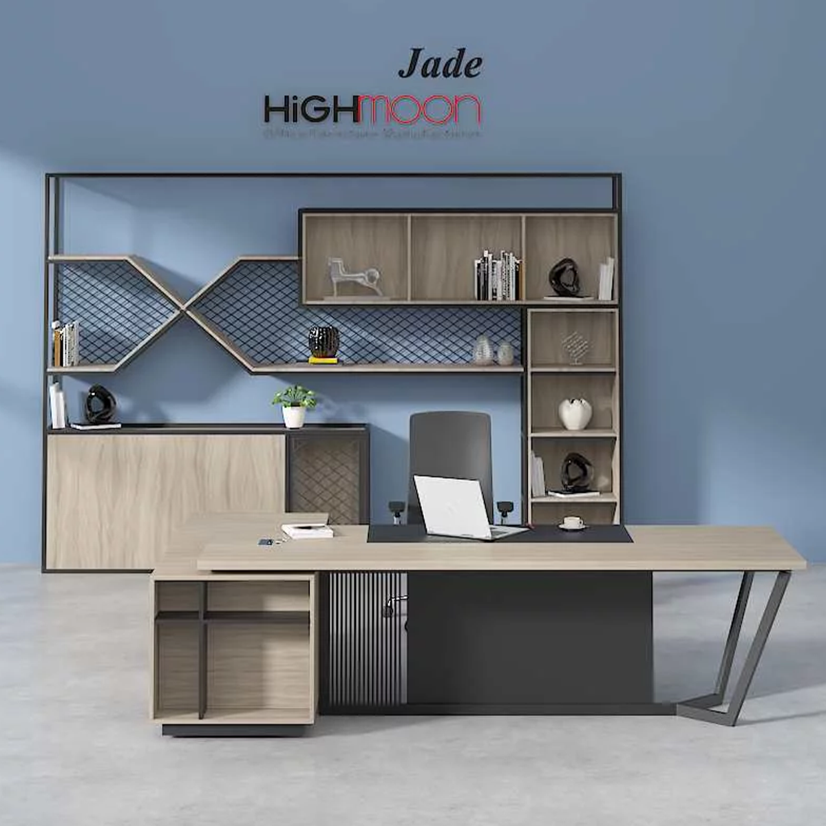 Jade CEO Desk (White Leg) - Highmoon Office Furniture